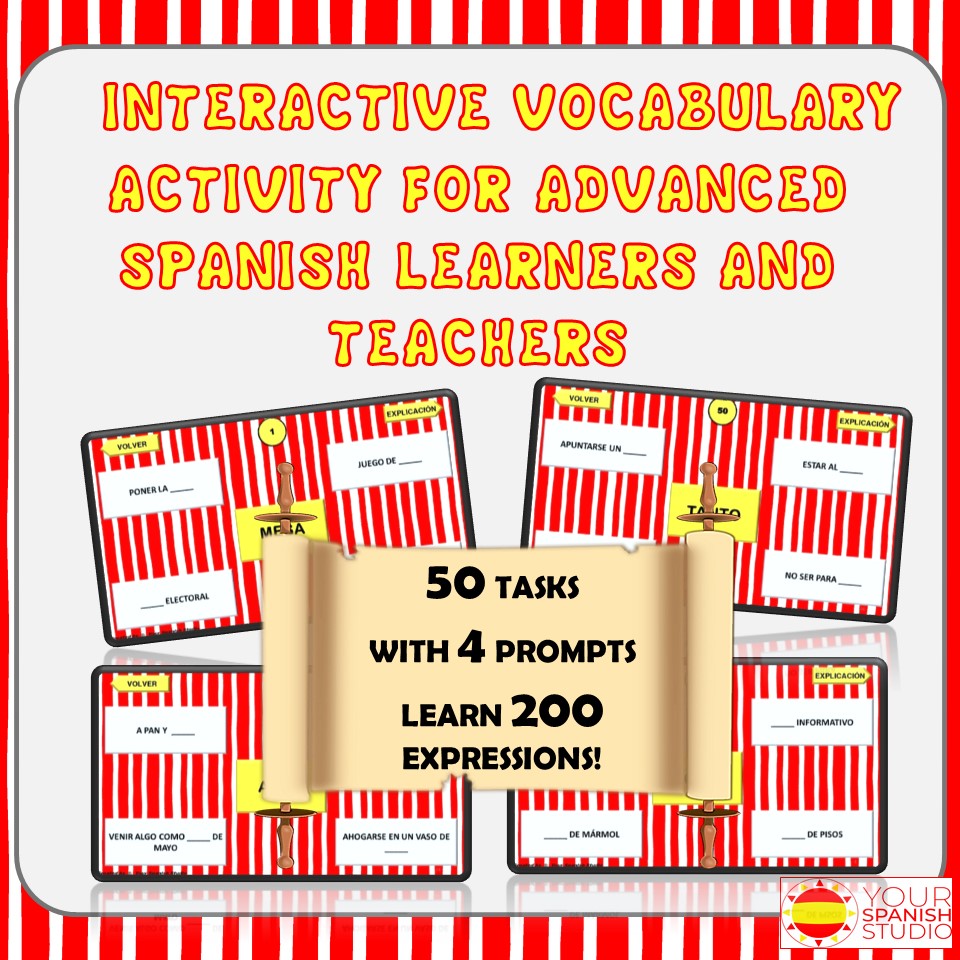 SPANISH ADVANCED VOCABULARY CLASS NO PREP CLASE MAESTRA DE VOCABULARIO ...