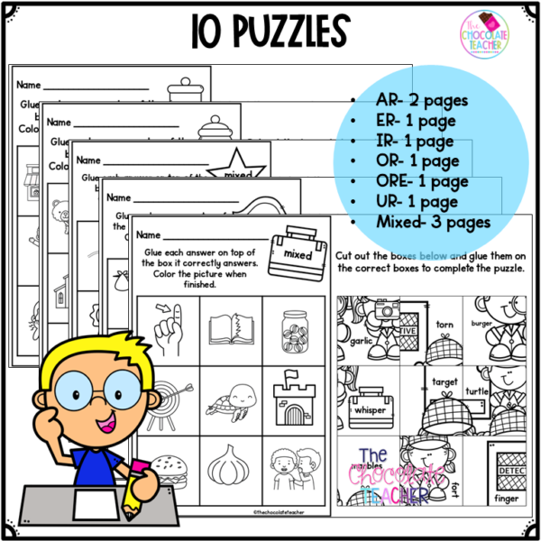 R Controlled Vowels - Phonics Worksheets - Bossy R - No Prep Puzzles ...