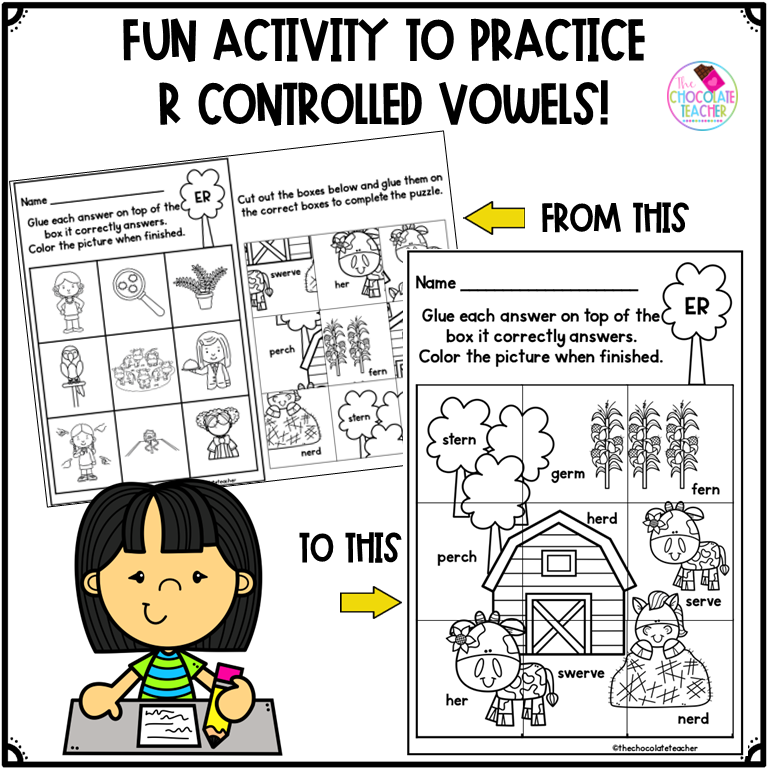 R Controlled Vowels - Phonics Worksheets - Bossy R - No Prep Puzzles ...