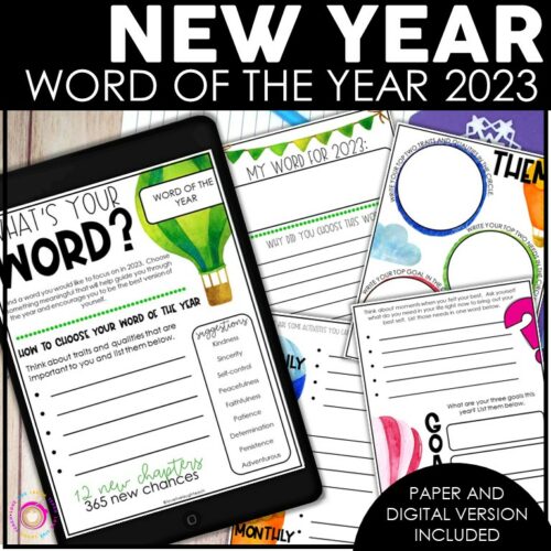New Year 2023 One Word Goals | New Years Resolution 2023 | Print ...
