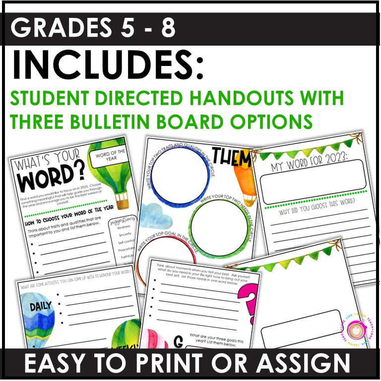 New Year 2023 One Word Goals | New Years Resolution 2023 | Print ...