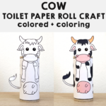 Cow toilet paper roll craft Printable Farm Animal Coloring Activity ...