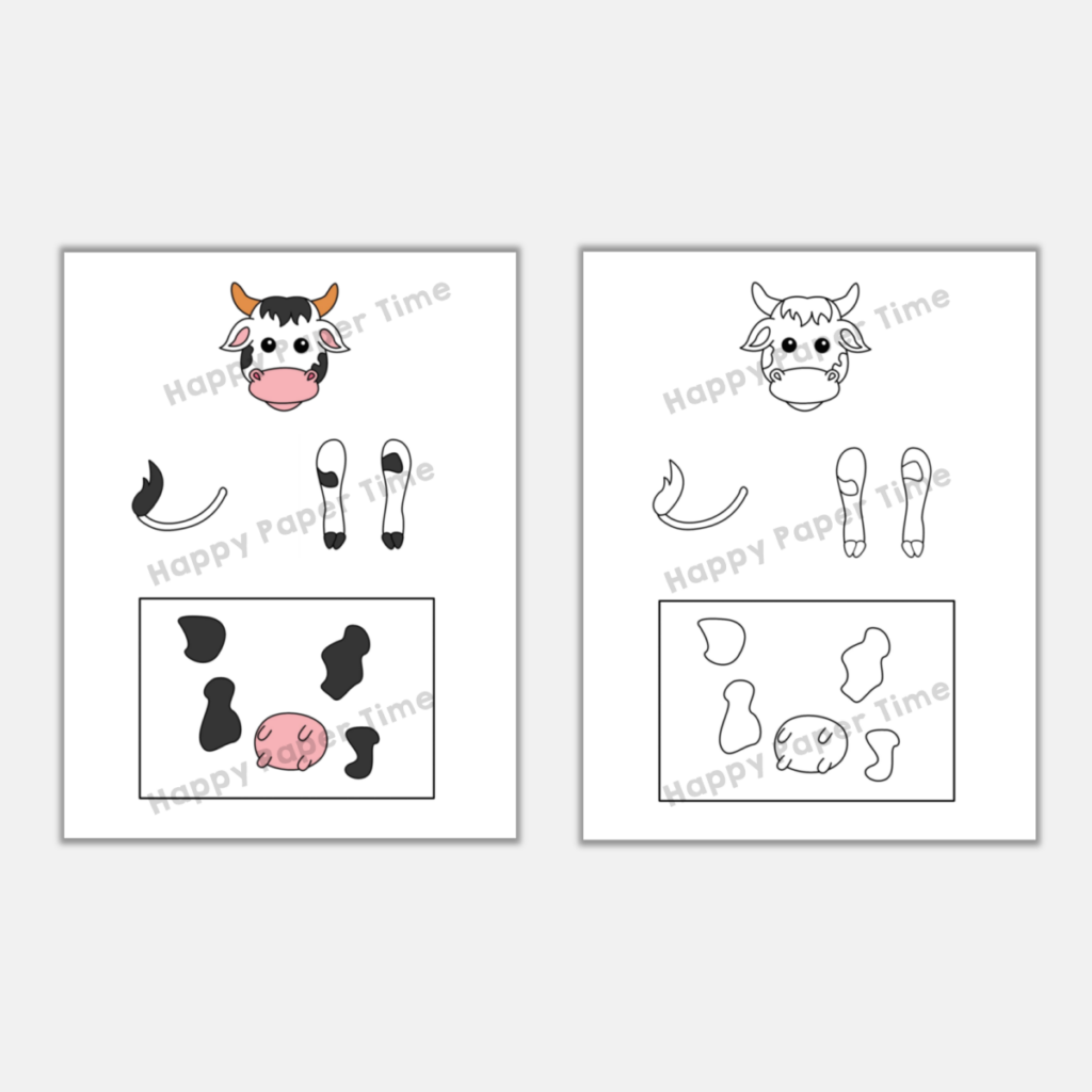 Cow toilet paper roll craft Printable Farm Animal Coloring Activity ...