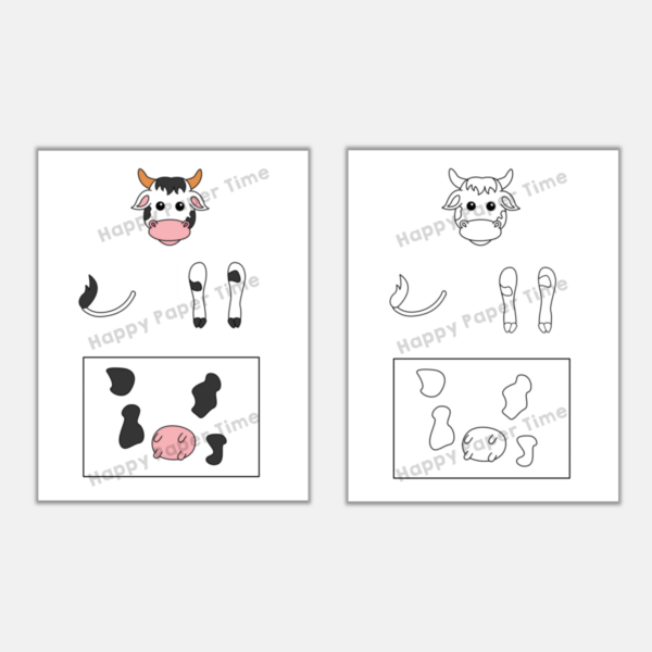 Cow toilet paper roll craft Printable Farm Animal Coloring Activity ...