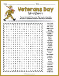 NO PREP VETERANS DAY Word Search Puzzle Worksheet Activity | Made By ...