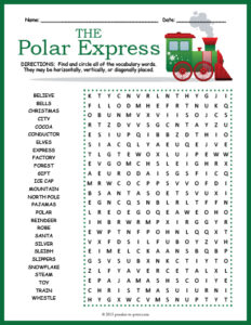THE POLAR EXPRESS Word Search Puzzle Worksheet Activity | Made By Teachers