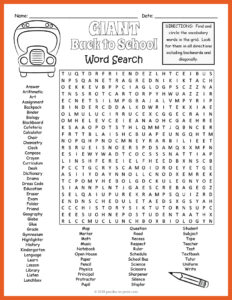 FIRST DAY OF / BACK TO SCHOOL Word Search Puzzle Worksheet - No Prep ...
