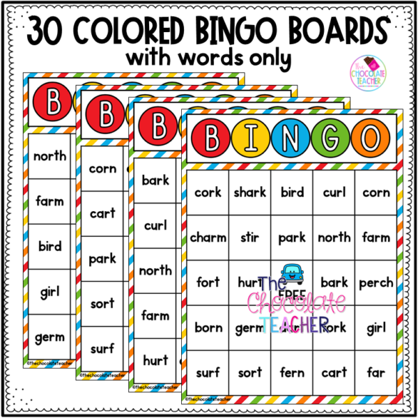 BINGO - R Controlled Vowels - Bossy R - Phonics Games | Made By Teachers