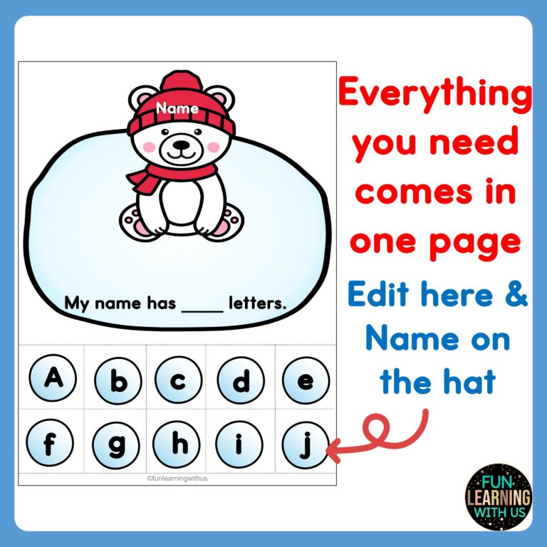 Polar Bear Name Crafts Welcome back from After Winter Break Activity ...