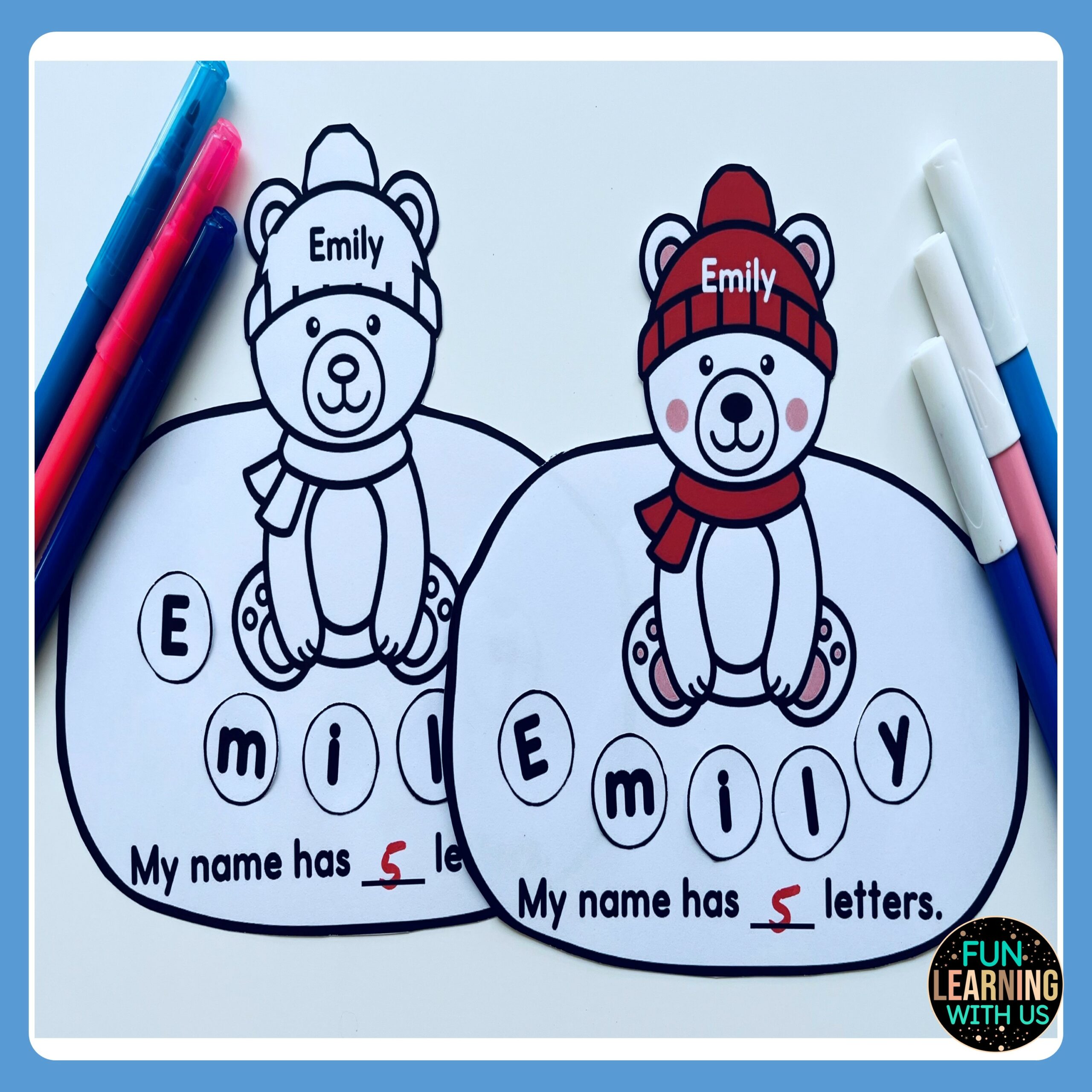 Polar Bear Name Crafts Welcome back from After Winter Break Activity ...