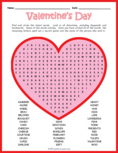 NO PREP VALENTINE'S DAY Word Search Puzzle Worksheet Activity | Made By ...