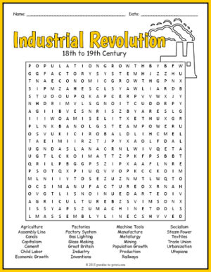THE INDUSTRIAL REVOLUTION Word Search Puzzle Worksheet Activity | Made ...