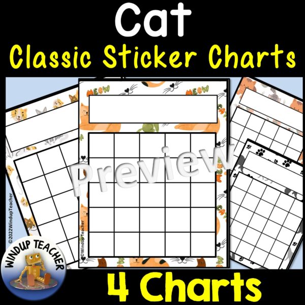 Cat Classic Sticker Charts | Made By Teachers