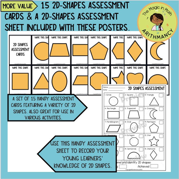 2D shapes posters for display | real objects | anchor charts | math ...
