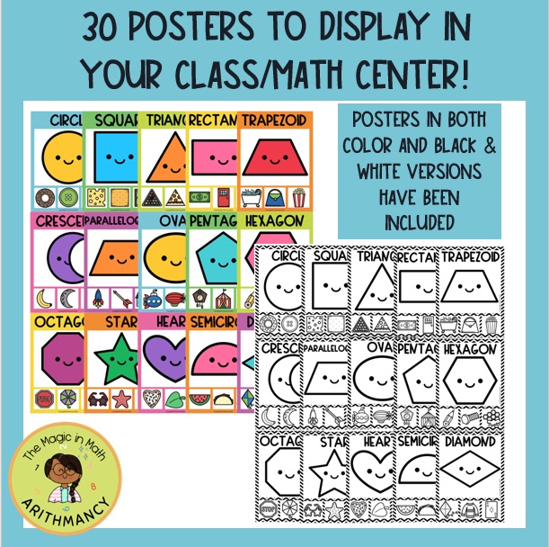 2D shapes posters for display | real objects | anchor charts | math ...