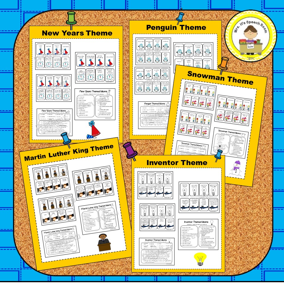 January Speech Therapy Idioms - Upper Elementary, Middle School, High ...