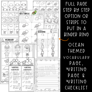 Ocean Directed Drawings Worksheets - Ocean Writing Prompts - Draw and ...