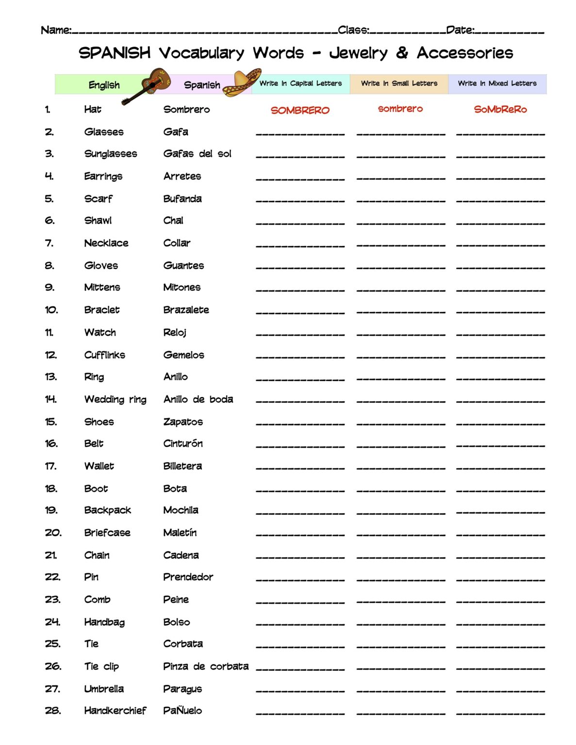 Spanish Family Members Vocabulary Matching Worksheet & Answer Key ...