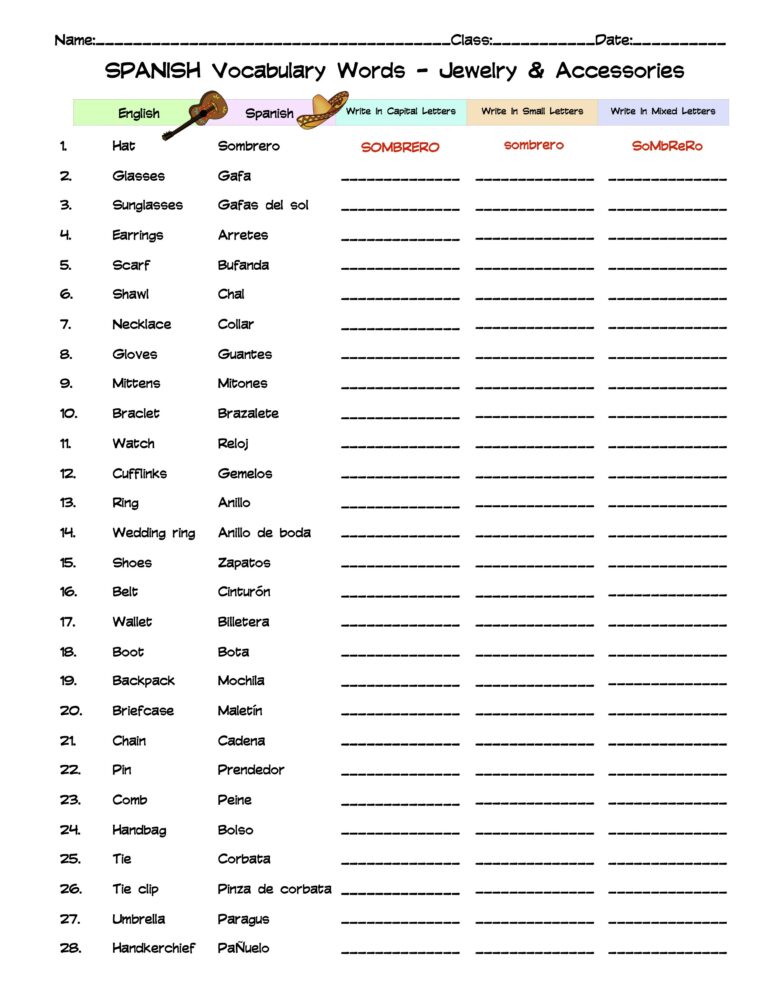 Spanish Family Members Vocabulary Matching Worksheet & Answer Key ...