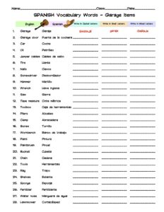 Spanish Basic Shapes Vocabulary Word list Column Worksheet | Made By ...