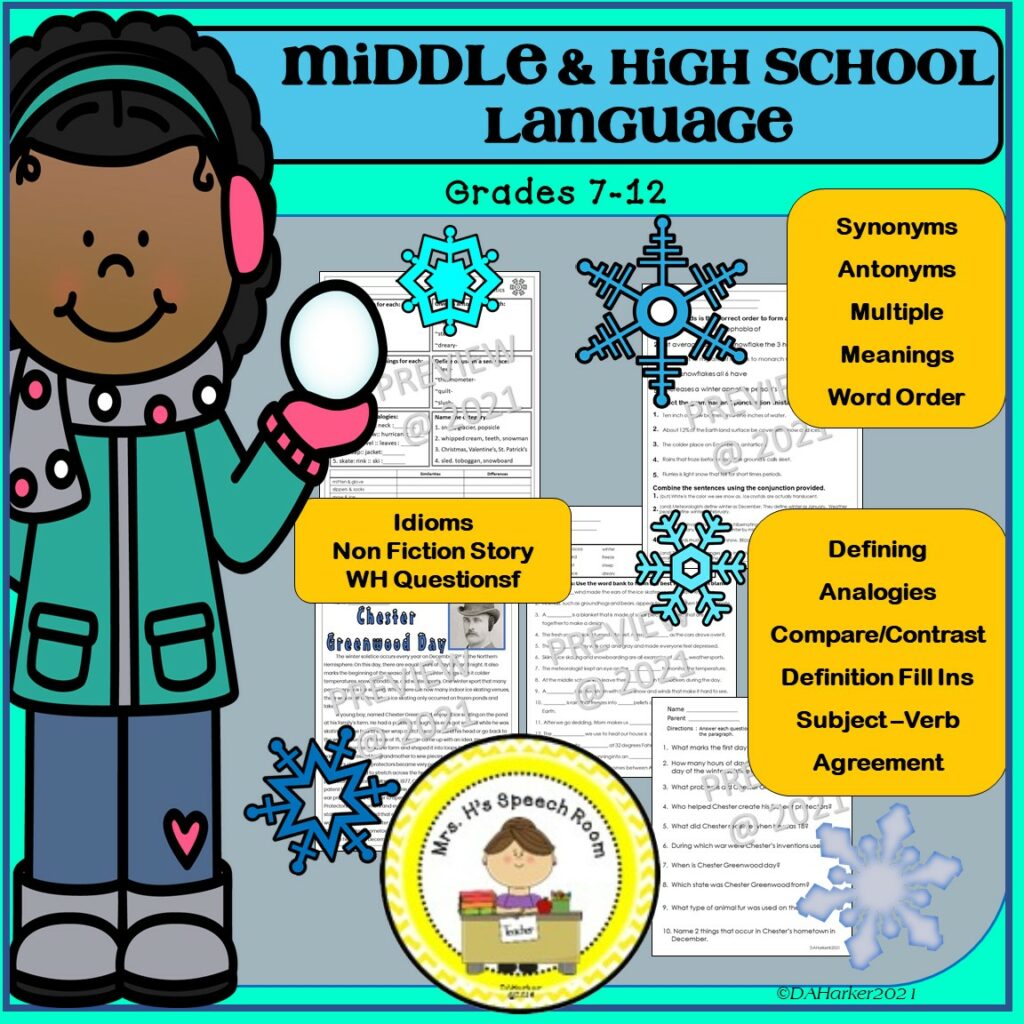 Winter Speech Therapy Printable Pack | Made By Teachers