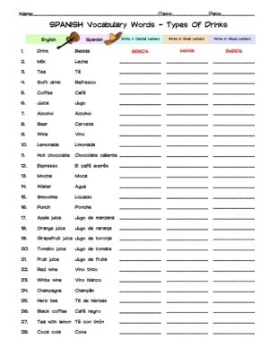 Spanish People Descriptions Vocabulary Matching Worksheet & Answer Key ...