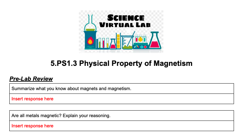 5.PS1.3 Physical Property of Magnetism Video Lab OAS NGSS - Made By ...