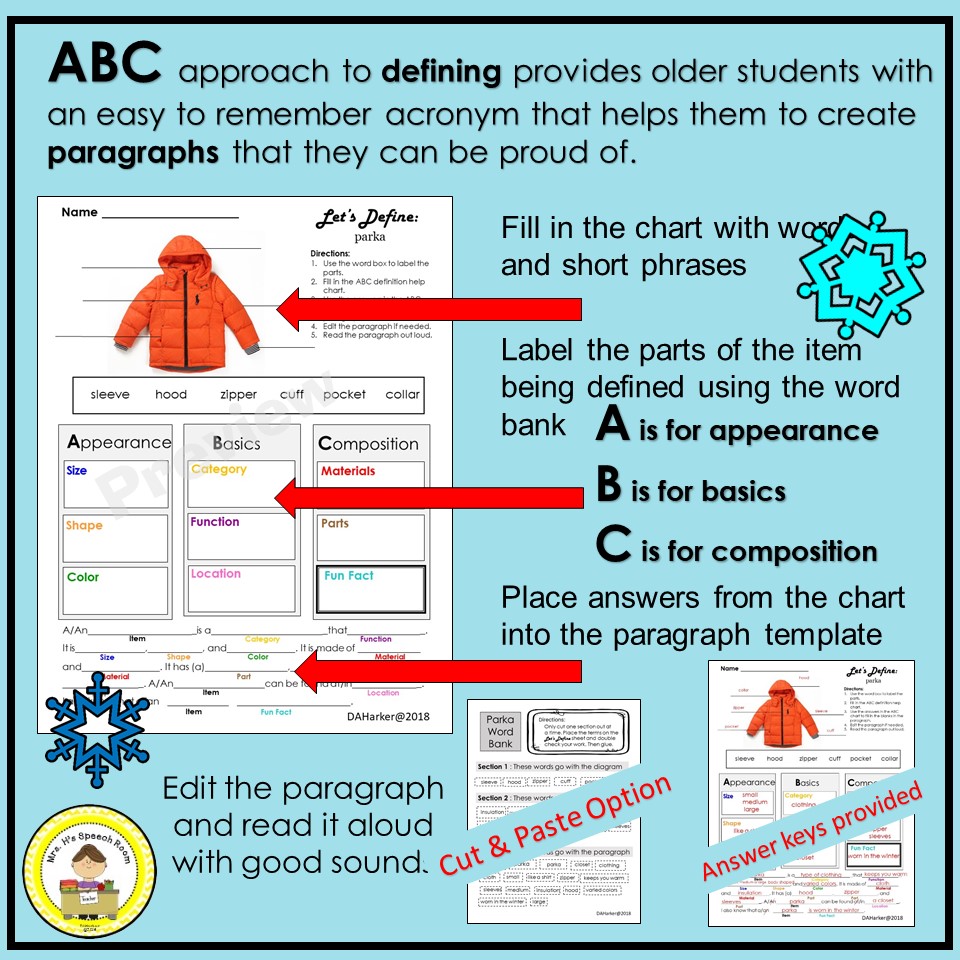 Defining and Describing With WInter Themes in Speech Therapy | Made By ...