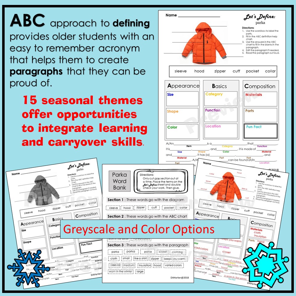 Defining and Describing With WInter Themes in Speech Therapy | Made By ...