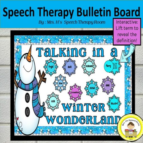 Speech Therapy Bulletin Board and Room Decor for Winter with Snow Theme ...