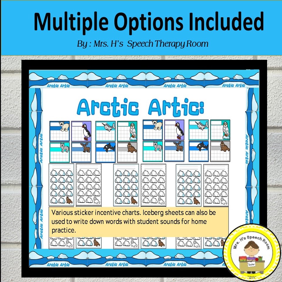 Speech Therapy Bulletin Board and Room Decor for Winter with Arctic ...