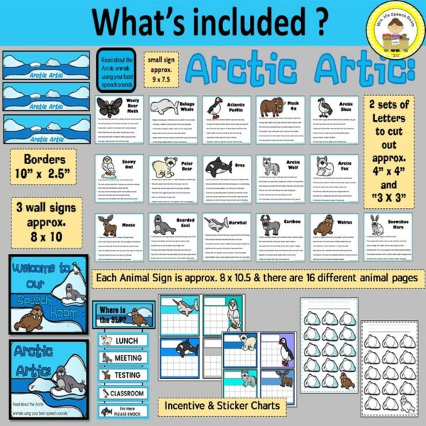 Speech Therapy Bulletin Board and Room Decor for Winter with Arctic ...