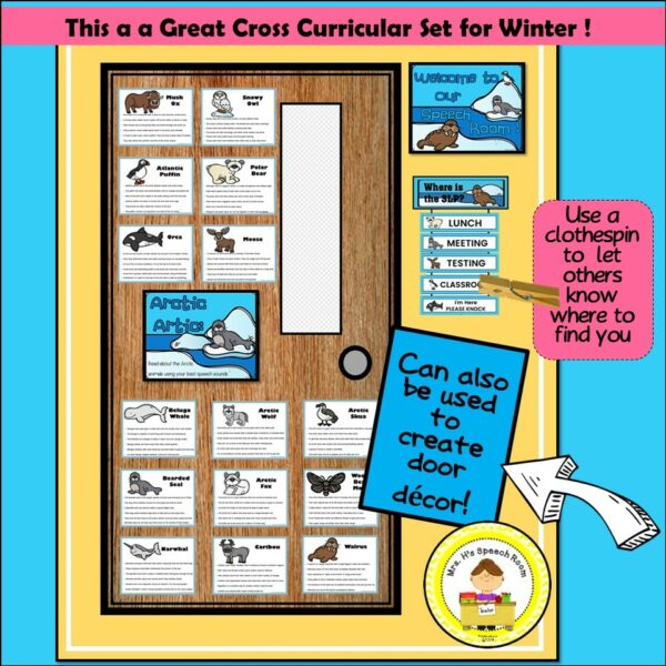 Speech Therapy Bulletin Board and Room Decor for Winter with Arctic ...