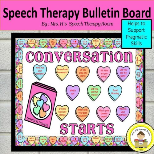Speech Therapy Bulletin Board and Room Decor with Valentine's Day Theme ...