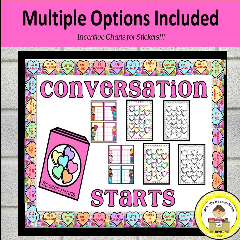 Speech Therapy Bulletin Board and Room Decor with Valentine's Day Theme ...
