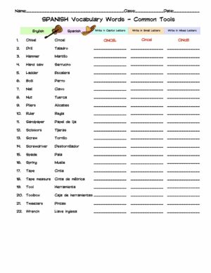 Spanish Baking Terms Vocabulary Matching Worksheet & Answer Key | Made ...