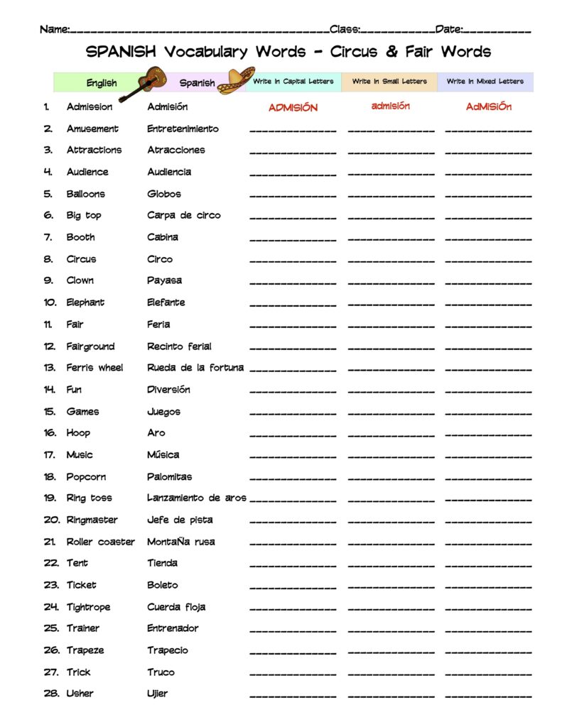 Spanish Computer Words Vocabulary Word List Worksheet & Answer Key ...
