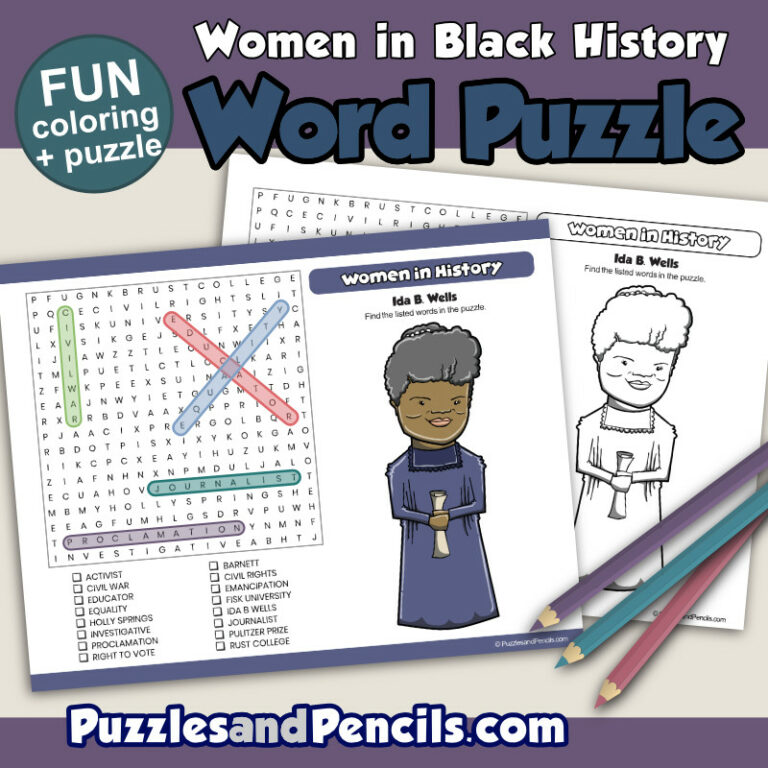 Ida B Wells Word Search Puzzle Activity Page | Black History Month ...