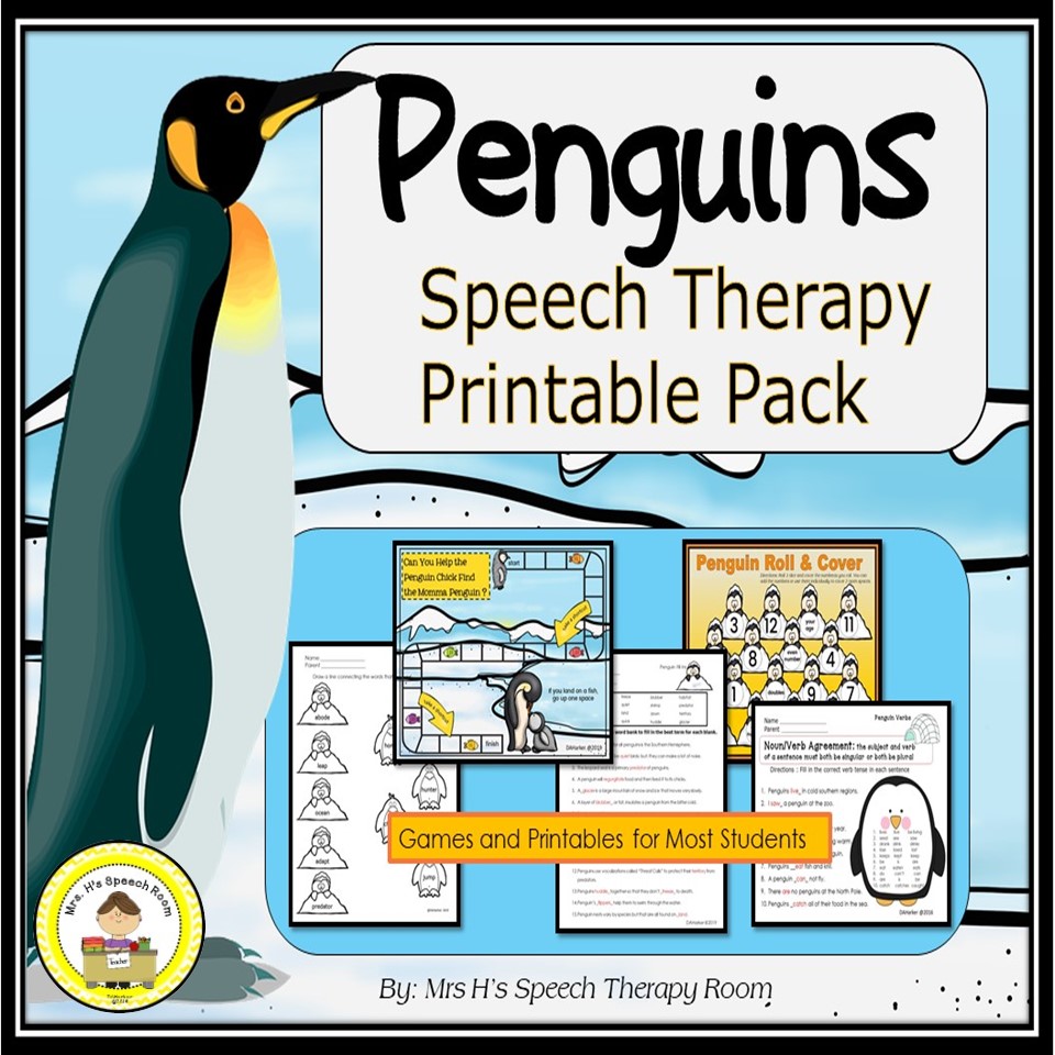 Penguin Speech Therapy Printable Pack | Made By Teachers