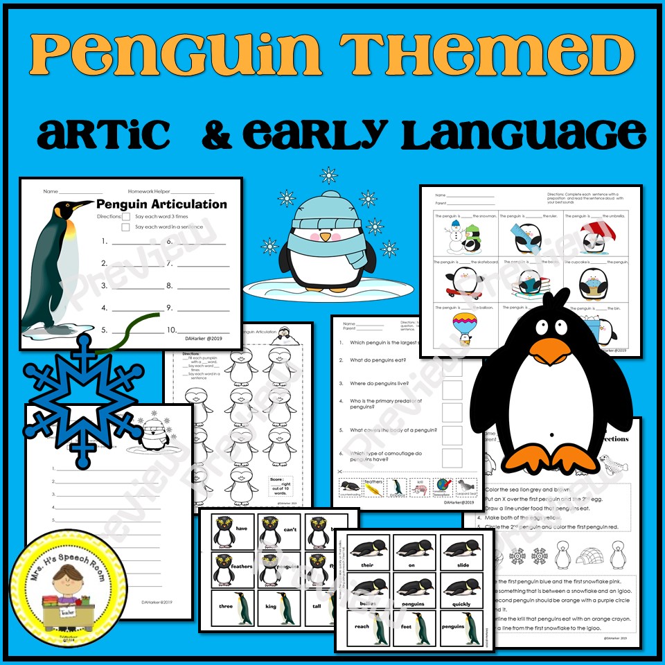 Penguin Speech Therapy Printable Pack | Made By Teachers