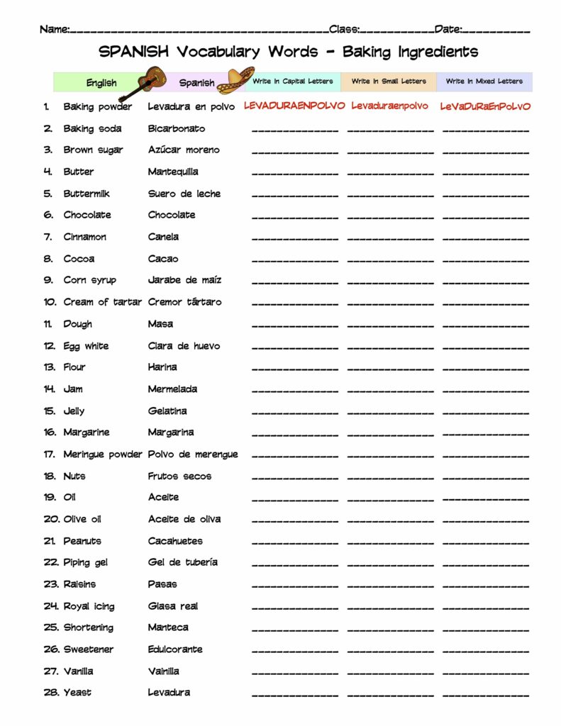 The Ultimate Spanish Vocabulary Word List Worksheets & Answer Keys - 130 Pages | Made By Teachers