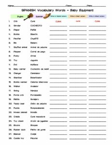 Spanish Months & Seasons Vocabulary Word List Worksheet & Answer Key ...