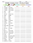 Spanish Valentines Vocabulary Word List Worksheet & Answer Key | Made ...