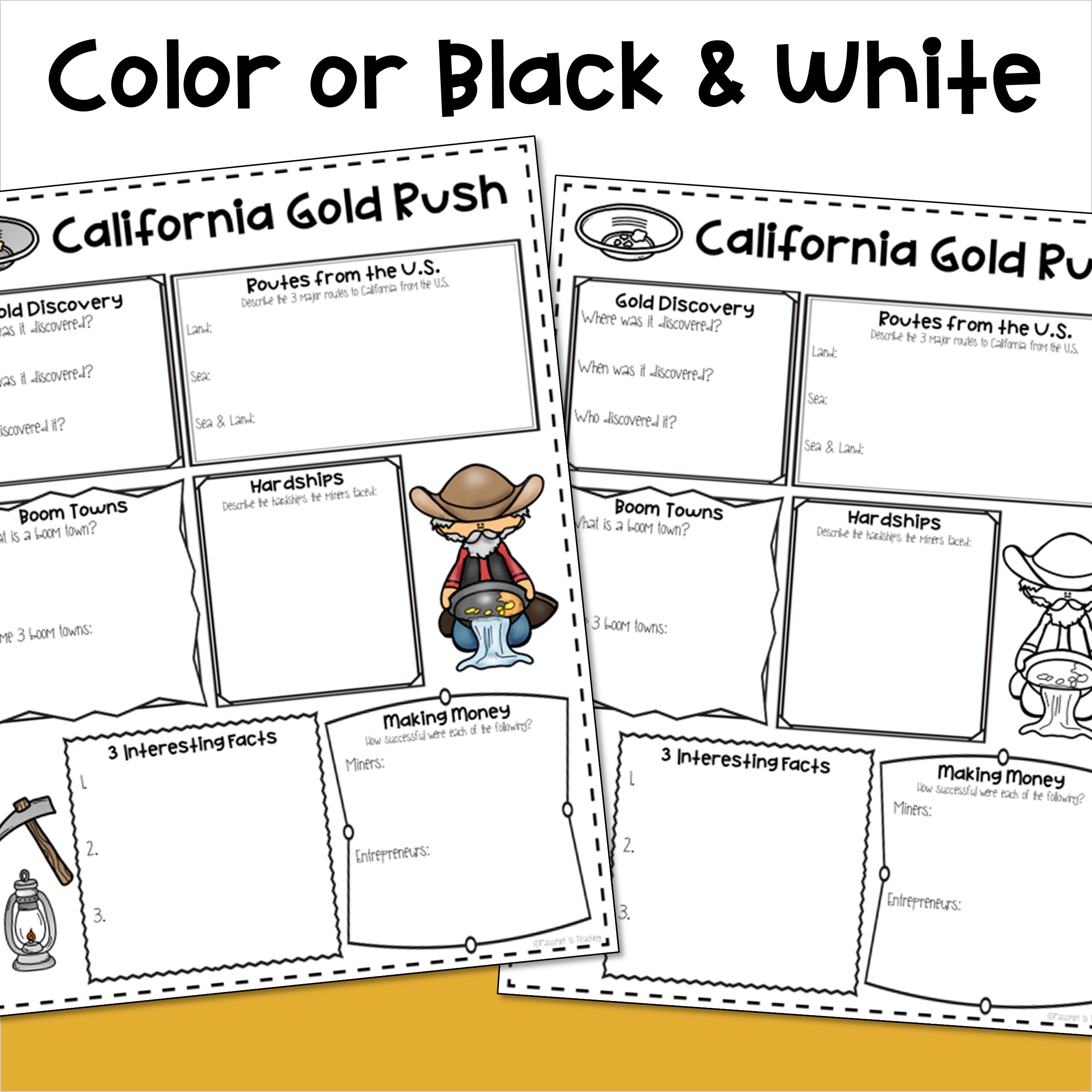 California Gold Rush One Page Report Poster | Made By Teachers