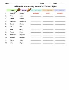 Spanish Utility Room Items Vocabulary Matching Worksheet & Answer Key ...