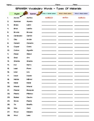 Spanish Types Of Transportation Vocabulary Word List Worksheet & Answer ...