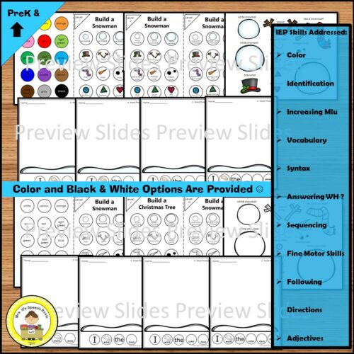 Build a Snowman Activity To Increase Sentence Length in Speech Therapy ...