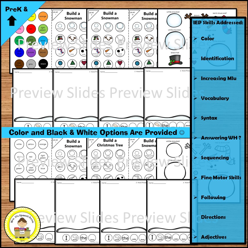 Build a Snowman Activity To Increase Sentence Length in Speech Therapy ...