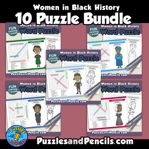 Women in Black History Word Search Puzzle Activity BUNDLE | 10 ...