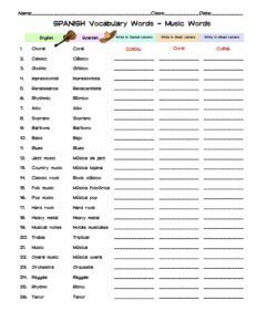 Spanish Common Containers Vocabulary Wish List Worksheet & Answer Key ...